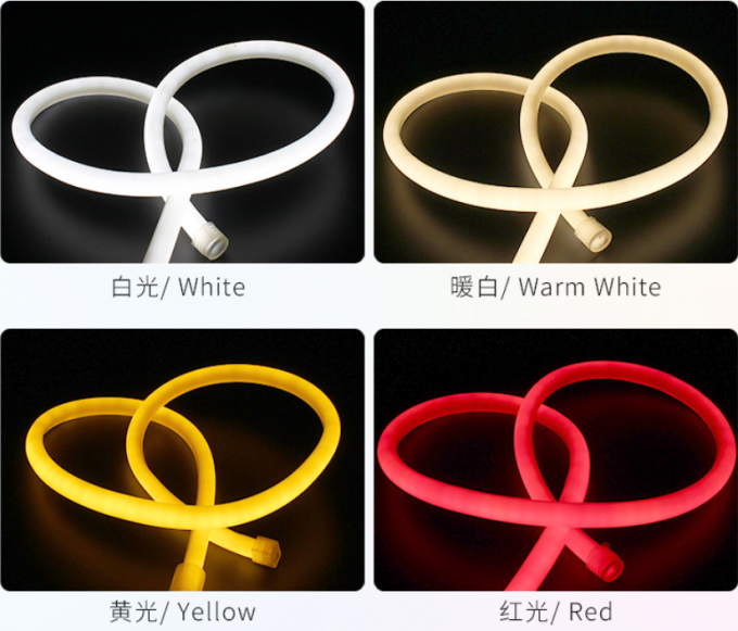 LED Silicone Neon Light 24V IP67 Neon Flexible Strip Light Warm White Color